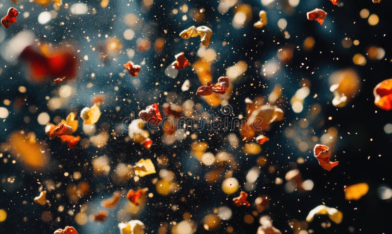 A Bunch of Popcorn is Falling from the Sky Stock Image - Image of ...