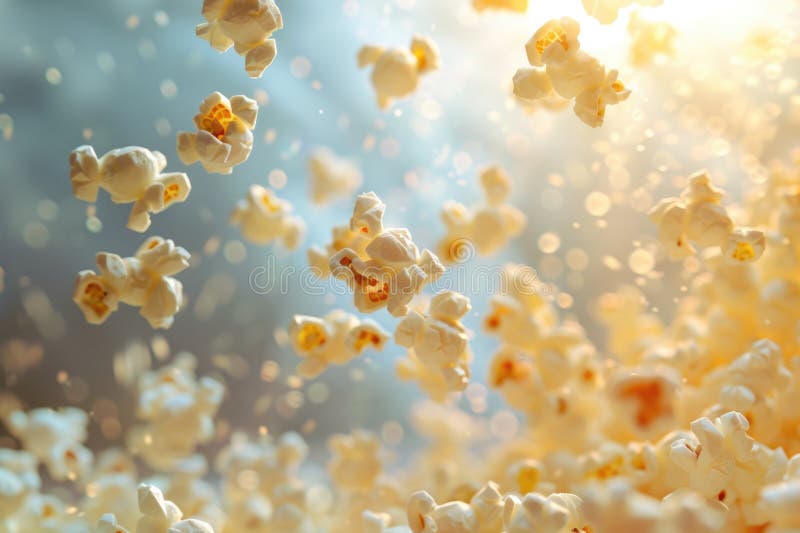 A Bunch of Popcorn Floats in Mid-air, Perfect for a Whimsical or ...