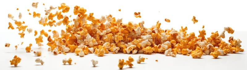A Bunch of Popcorn Kernels Flying in the Airon White Background Wde ...