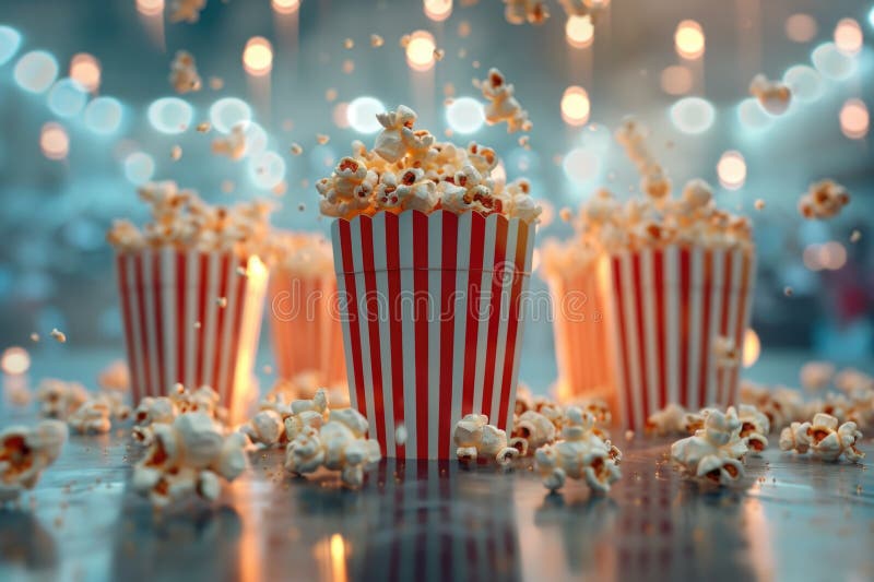 Bunch Popcorn Sitting Top Table Suitable Food Snack Concepts Stock ...