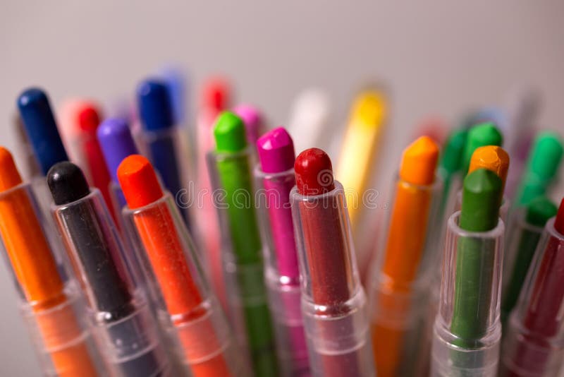 Bunch of Random Colored Crayon Pencils, Close Up Macro Stock Image ...