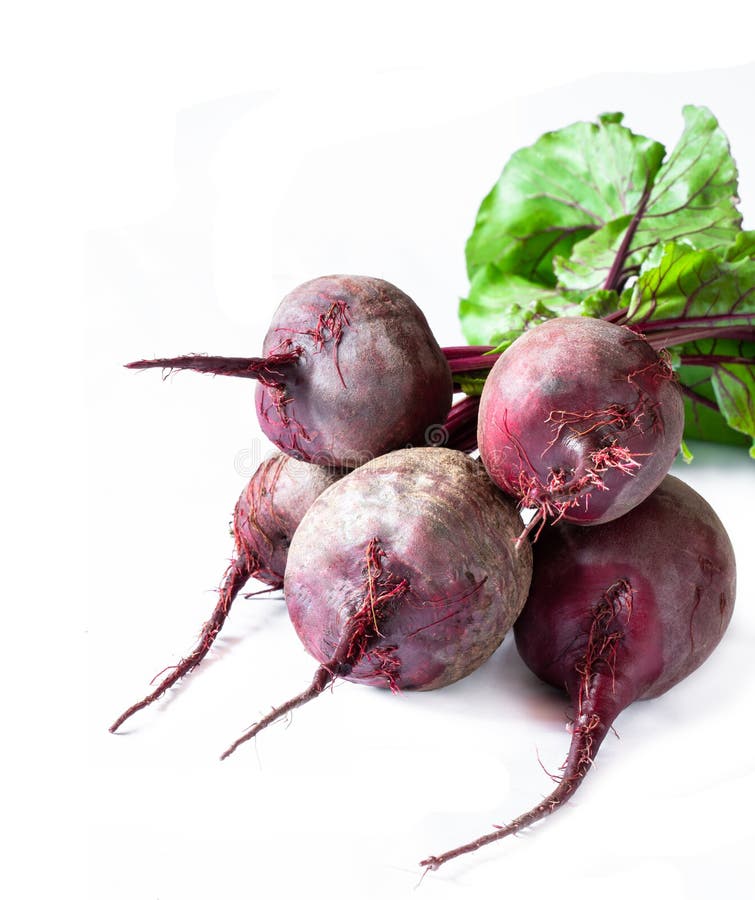 Bunch of Red Beetroot with Leaves Isolated on White Stock Photo - Image ...