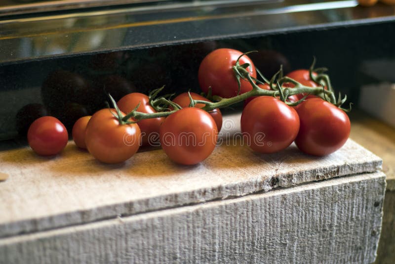 Bunch of Red Cherry Tomatoes at Market Stock Image - Image of tomatoes ...