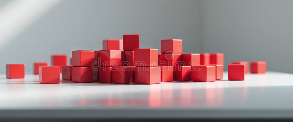 A Bunch of Red Cubes Sitting on Top of a Table Stock Photo - Image of ...