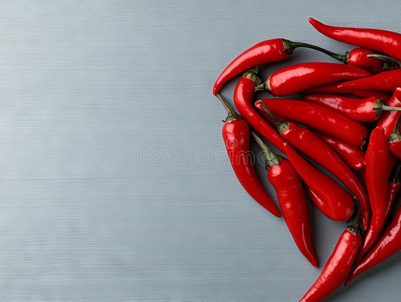 A Bunch of Red Hot Chili Peppers on a Gray Surface Stock Image - Image ...