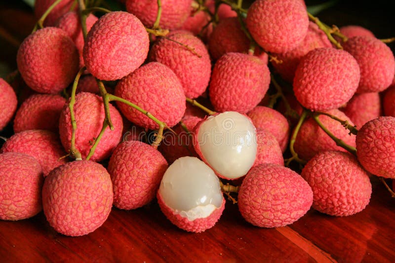 A bunch of red lychee stock image. Image of ripe, closeup - 59670305