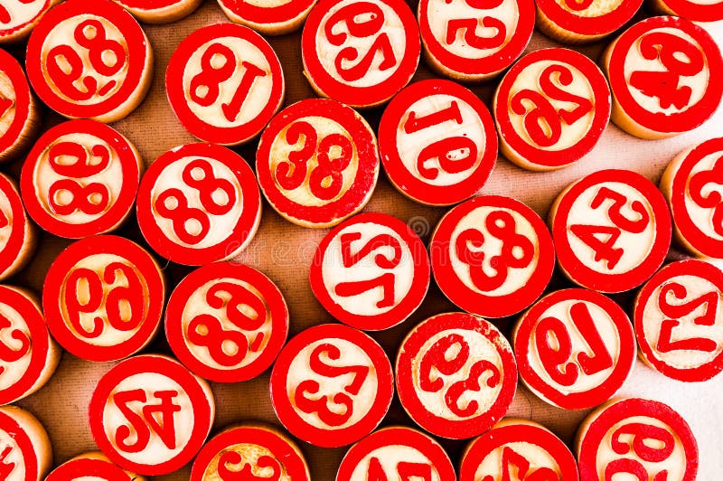 A Bunch of Red Numbered Balls Stock Image - Image of design, text ...