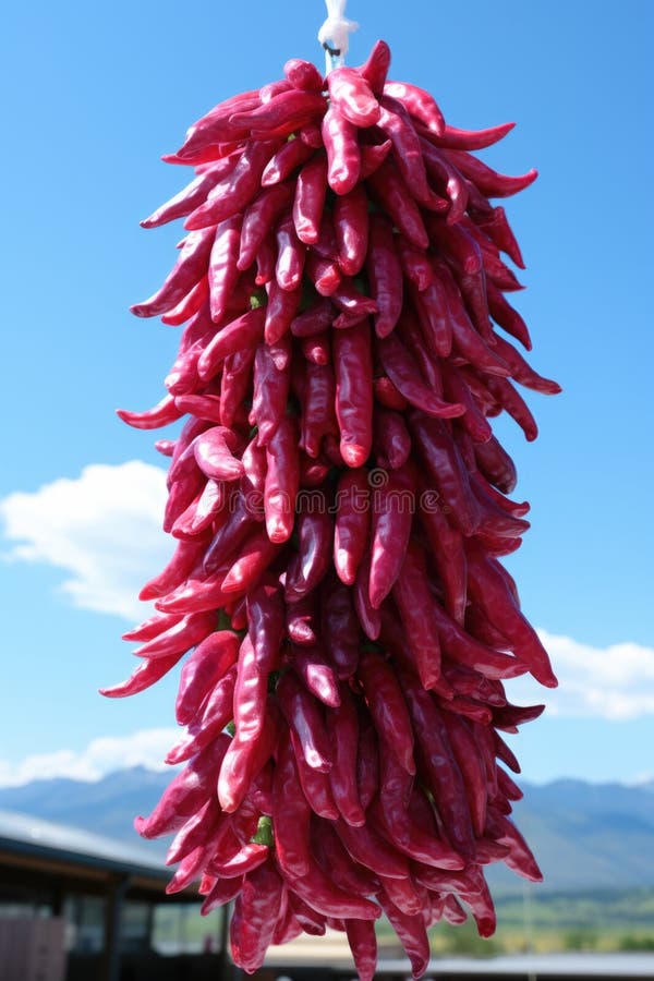 A Bunch of Red Peppers Hanging from a String. Generative AI Image ...