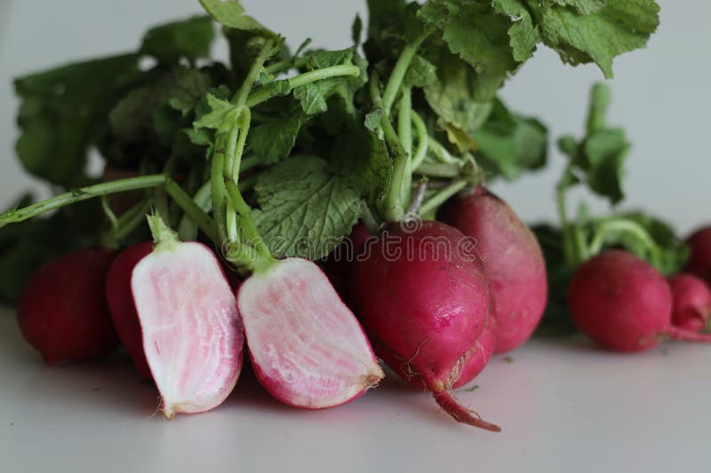 A Bunch of Red Radishes, Also Known As Table Radishes Stock Image ...