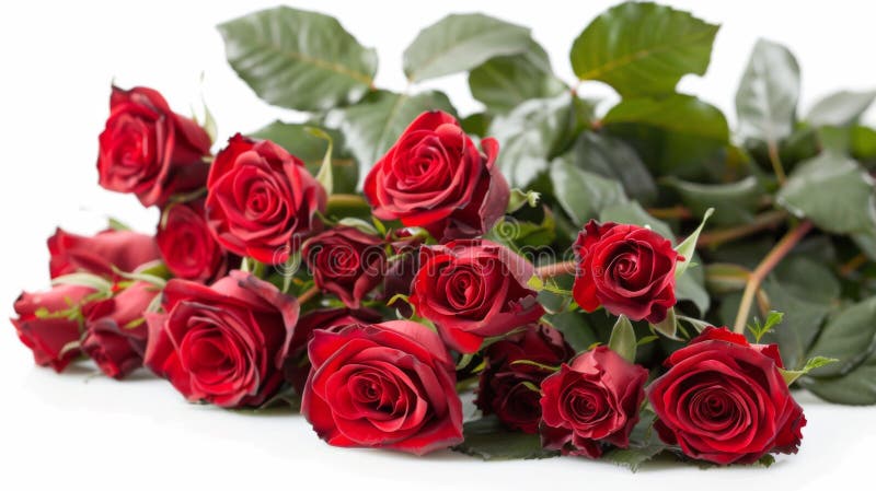 A Bunch of Red Roses are Sitting on a Table, AI Stock Illustration ...