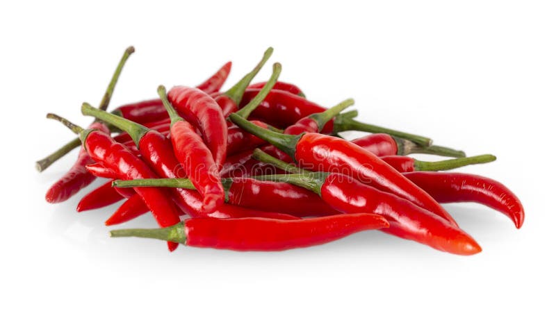 Bunch of Red Spicy Chilli, Chili Peppers Isolated on White Stock Image ...