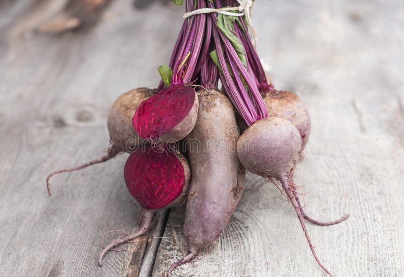 A Bunch of Red Table Beets on a Wooden Table Stock Photo - Image of ...
