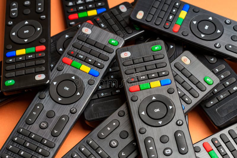 A Bunch of Remotes Dumped Randomly on Top of Each Other Stock Image ...