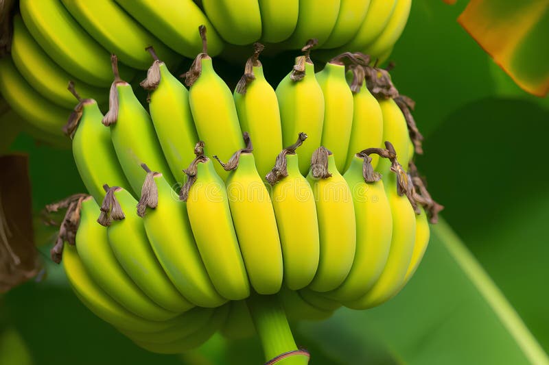 A Bunch of Ripe Bananas Hanging on a Tree Stock Image - Image of ...
