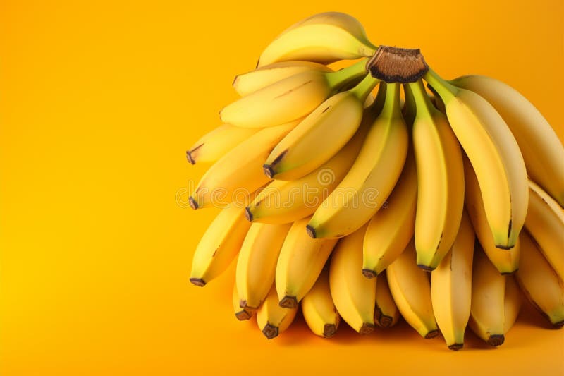 Bunch of Ripe Bananas, Yellow Backdrop Stock Illustration ...