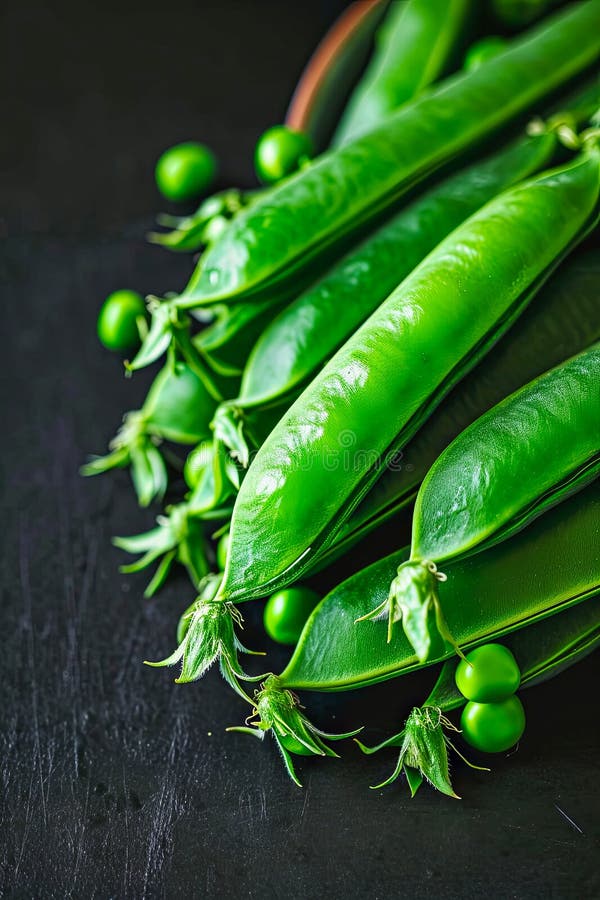 Bunch of Ripe Green Pods with Fresh Peas Placed Stock Image - Image of ...