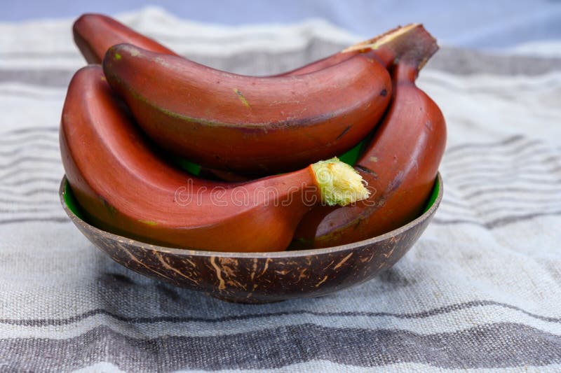 Bunch of Ripe Red Bananas Close Up Stock Image - Image of fresh, indian ...