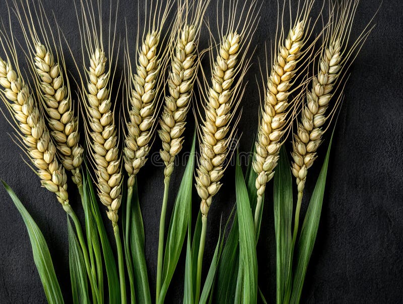 A Bunch of Ripe Wheat on a Black Background Stock Image - Image of ...