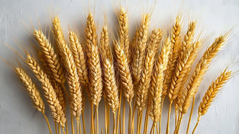 A Bunch of Ripe Wheat on a White Wall Stock Image - Image of ripe ...