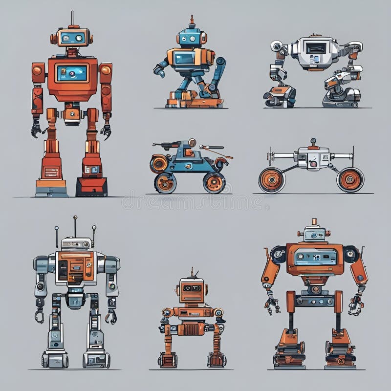 A Bunch of Robots that are Next To Each Other.AI Generated Stock Photo ...