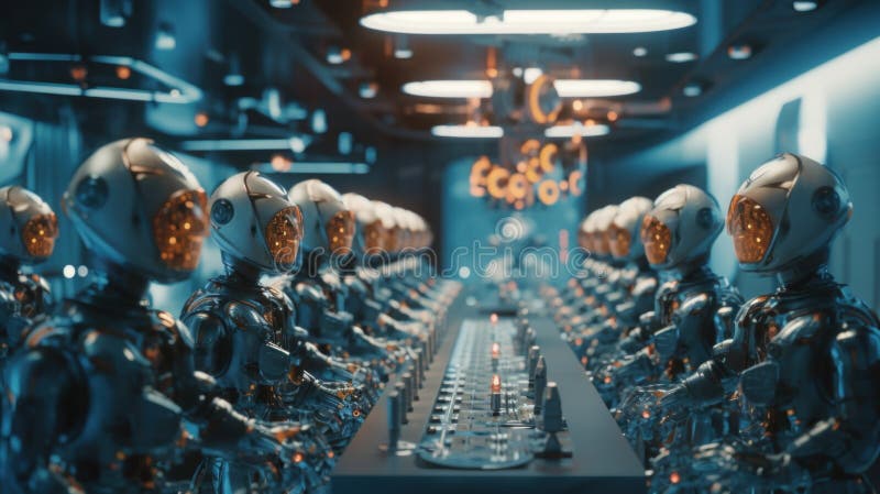 A Bunch of Robots that are Standing in a Room. Generative AI Image ...