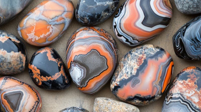 A Bunch of Rocks with Different Colors and Shapes Stock Illustration ...