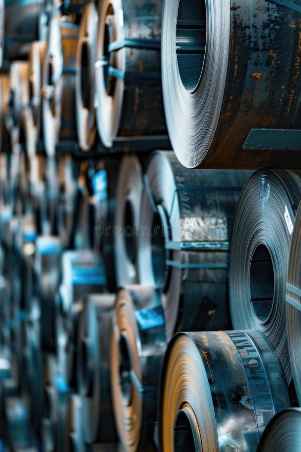 A Bunch of Rolls of Steel Ready for Industrial Use. Ideal for ...