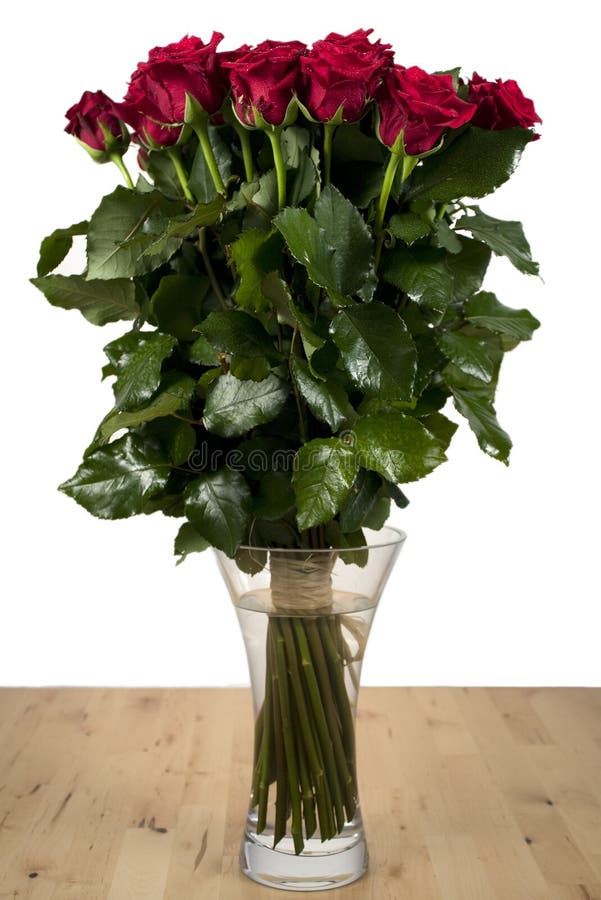 A Bunch of Roses in Vase with Note - Forgive Me Stock Image - Image of ...