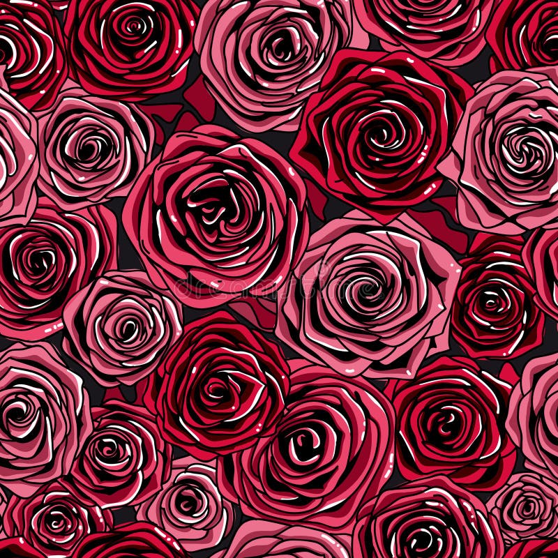 Bunch of roses stock illustration. Illustration of seamless - 30318574