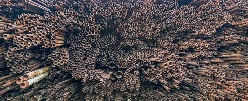 Bunch of Rust Pipes is Made One by One and Abandoned Stock Photo ...