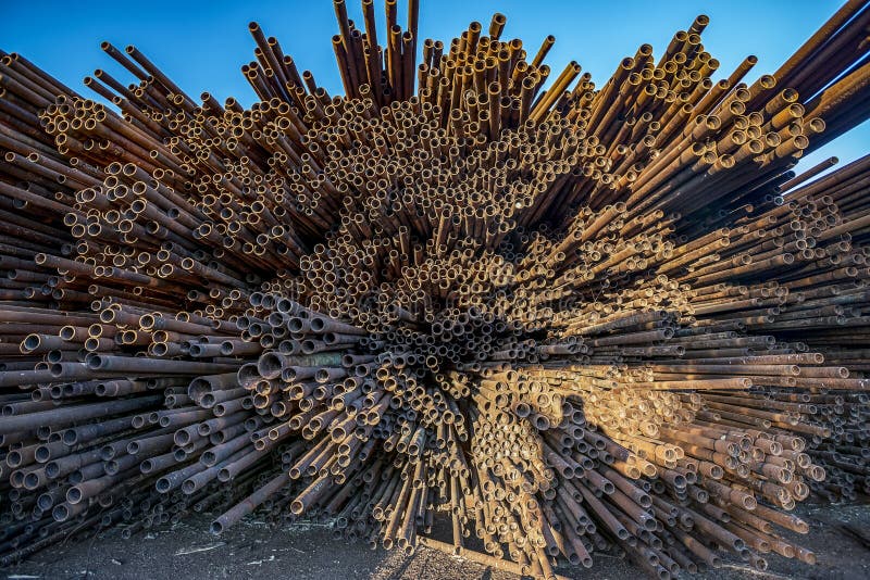 Bunch of Rust Pipes is Made One by One and Abandoned Stock Photo ...