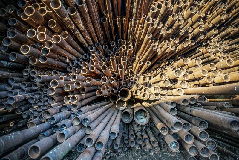 Bunch of Rust Pipes is Made One by One and Abandoned Stock Photo ...