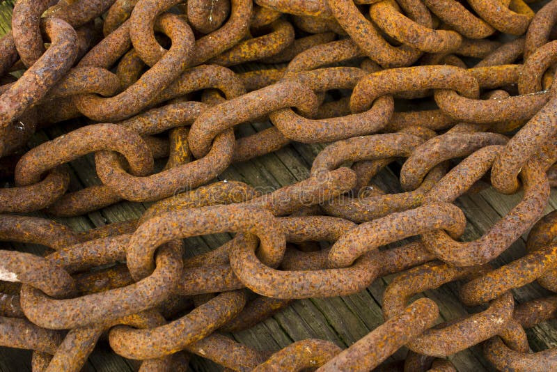 Bunch Of Rusting Steel Chains Stock Photos - Image: 23214713