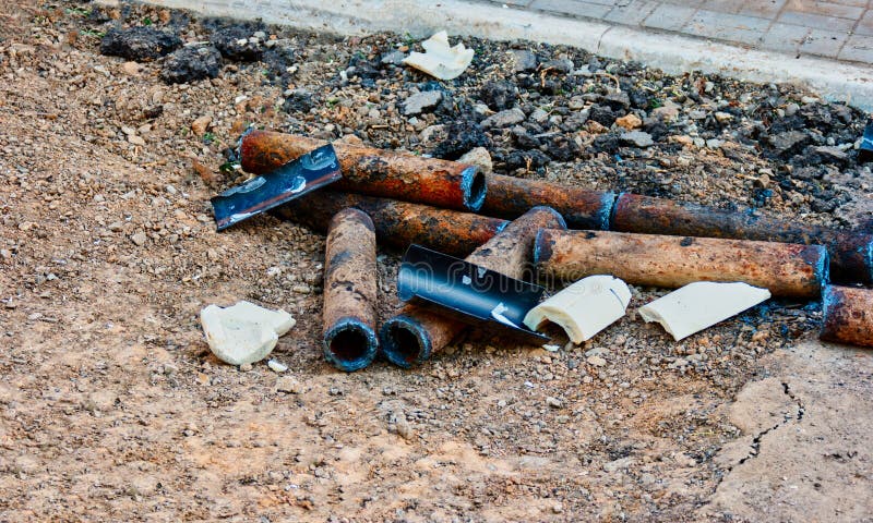 Rusty Gas Pipes, Natural Gas Transport. Communications, Stop Valves and ...