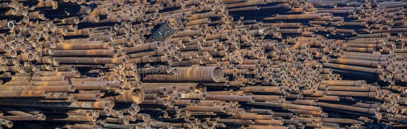 Bunch of Rust Pipes is Made One by One and Abandoned Stock Image ...