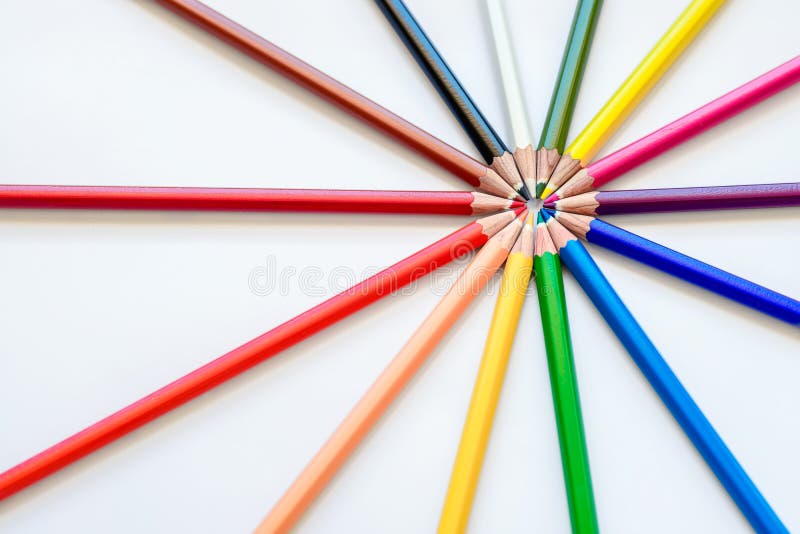 Bunch of Sharp Colorful Pencils Stock Photo - Image of crayon, palette ...