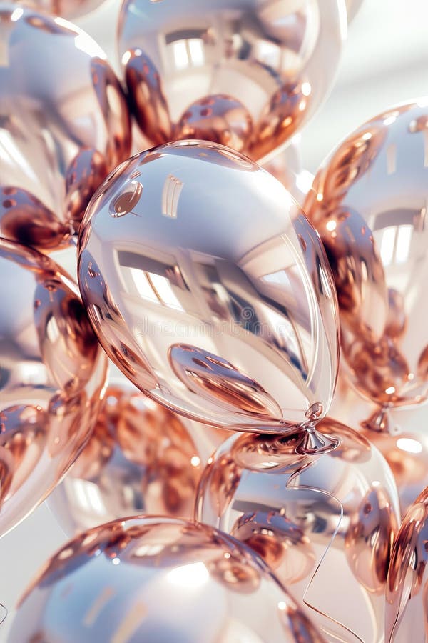 A Bunch of Shiny Metallic Balloons in a Row Stock Photo - Image of ...