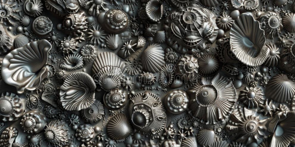 A Bunch of Silver Shells Stacked Together. Perfect for Beach-themed ...