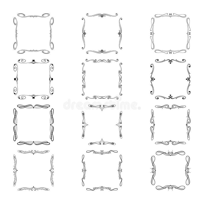 Bunch of Simple and Elegant Square Frames Design Templates. Stock ...