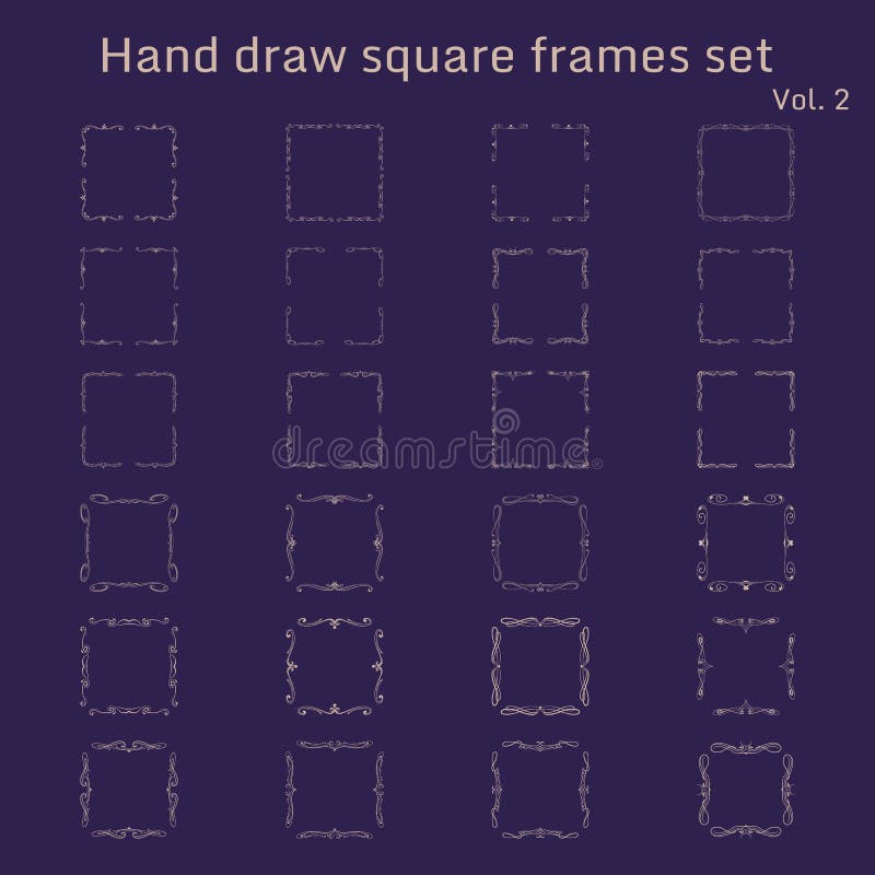 Bunch of Simple and Elegant Square Frames Design Templates. Stock ...