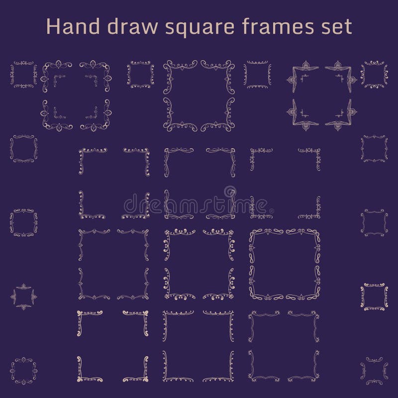 Bunch of Simple and Elegant Square Frames Design Templates. Stock ...