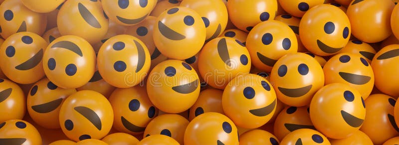 A Bunch of Smiley Emoticons. Social Media Concept Background Banner 3D ...