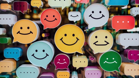 A Bunch of Smiley Faces are All Over a Wall, AI Stock Image - Image of ...