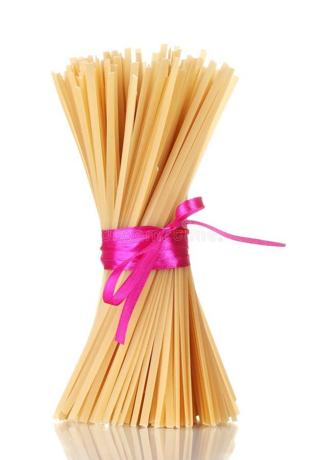 Bunch of Spaghetti with Ribbon Stock Photo - Image of cuisine, pasta ...