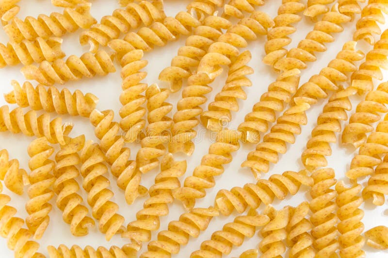 Bunch of Sprial Golden Colored Macaroni Pasta Stock Photo - Image of ...