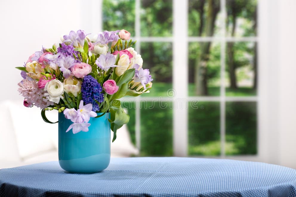 Bunch of spring flowers stock photo. Image of color, objects - 19744514