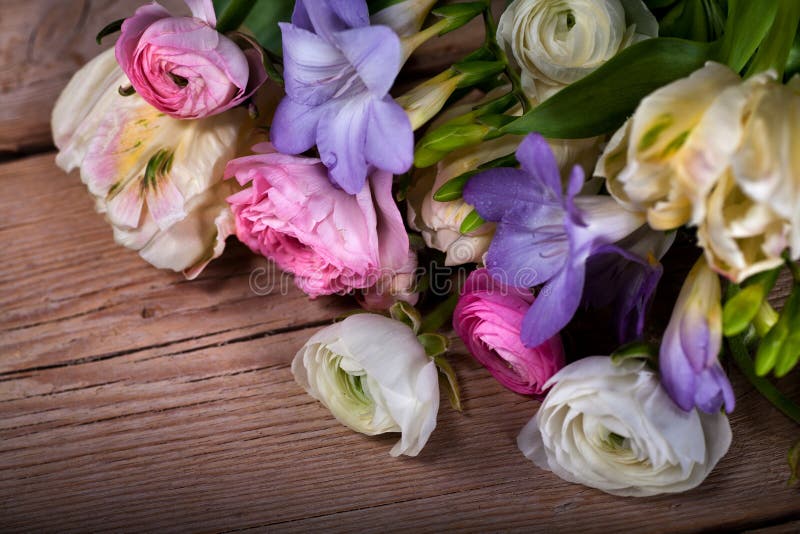 Bunch of spring flowers stock image. Image of gift, objects - 19744897