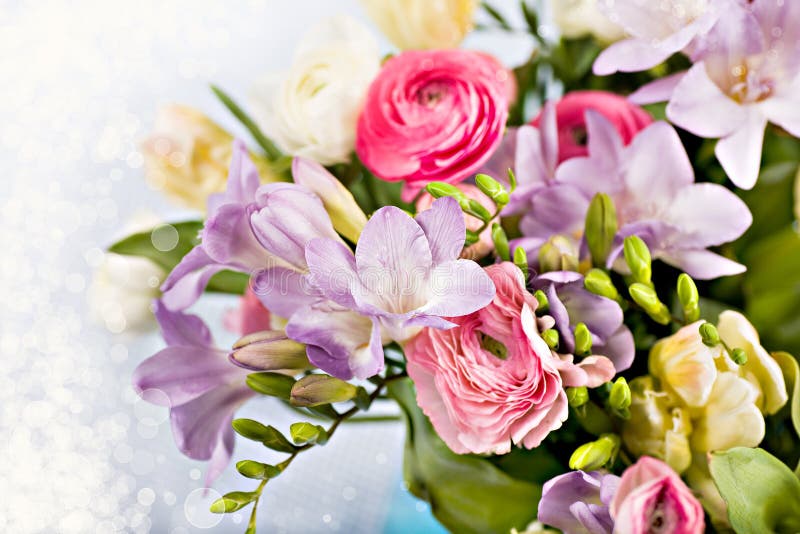 Bunch of spring flowers stock photo. Image of table, color - 21782860