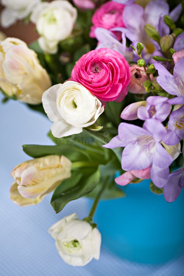 Bunch of spring flowers stock photo. Image of table, blossom - 22505872