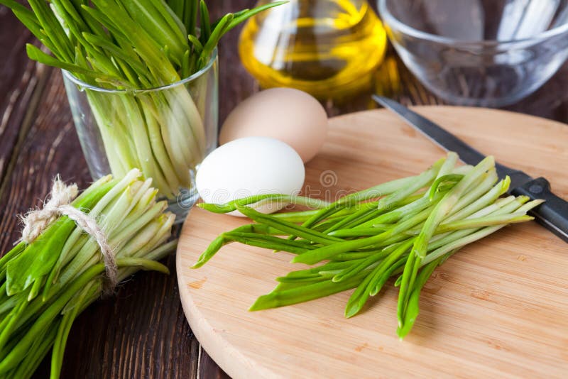 Bunch of Spring Ramson on a Board Stock Image - Image of dish, wild ...
